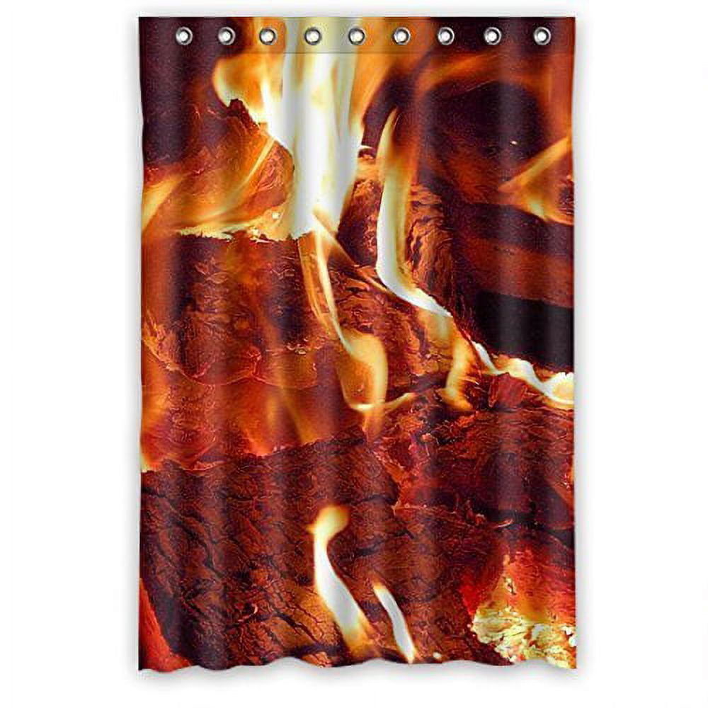 MOHome Burning Fire Shower Curtain Waterproof Polyester Fabric Shower ...