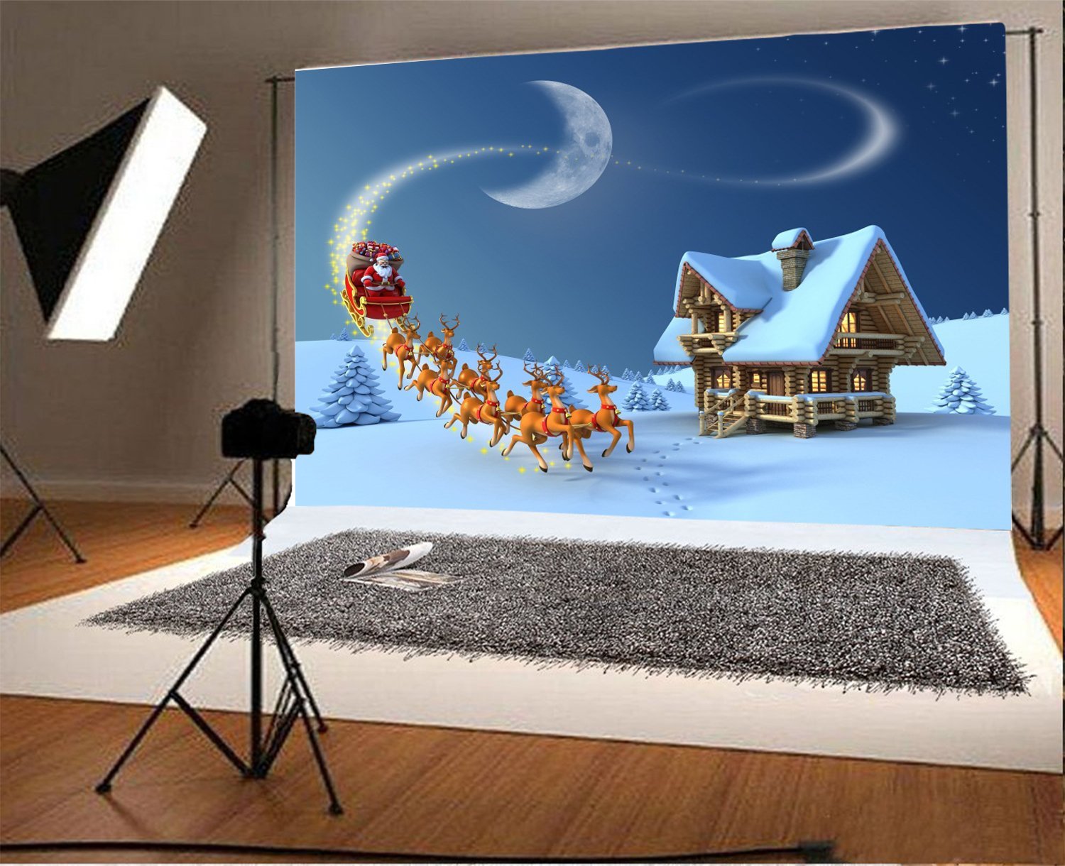 MOHome Christmas Backdrop 7x5ft Photography Background Santa Claus ...