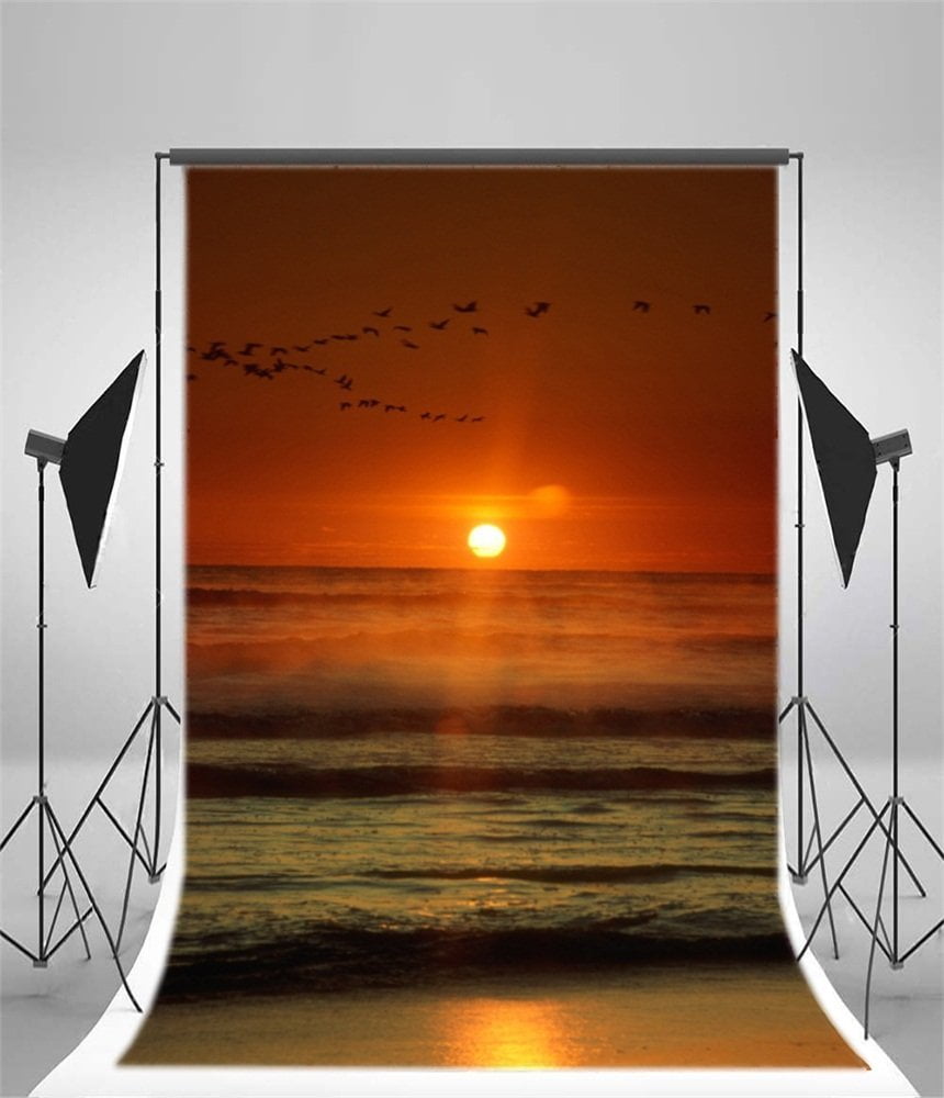 MOHome Dusk Backdrop 5x7ft Photography Background Setting Sun Seaside ...