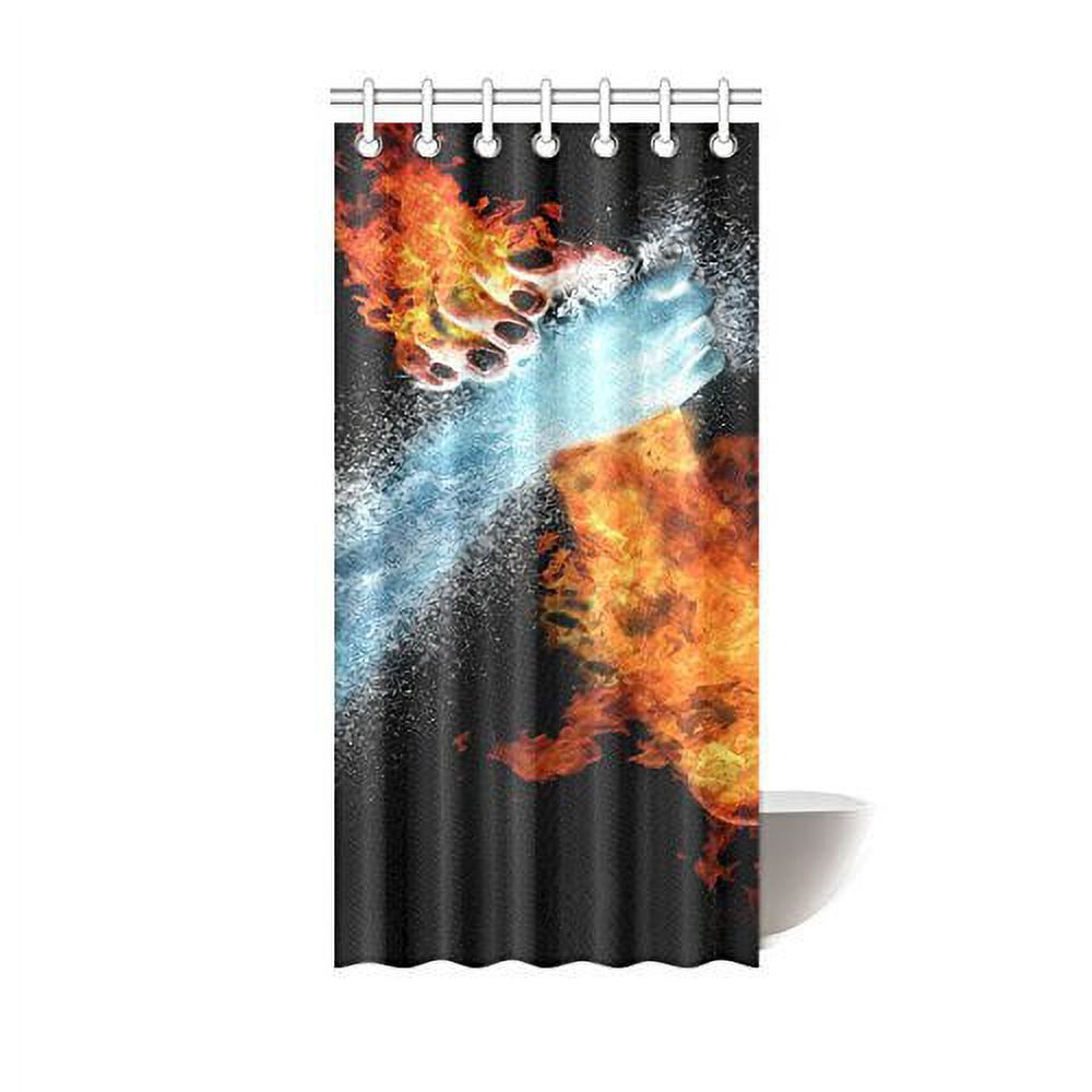 MOHome Fantasy Fire Fist Fight Water Fist Shower Curtain Waterproof ...