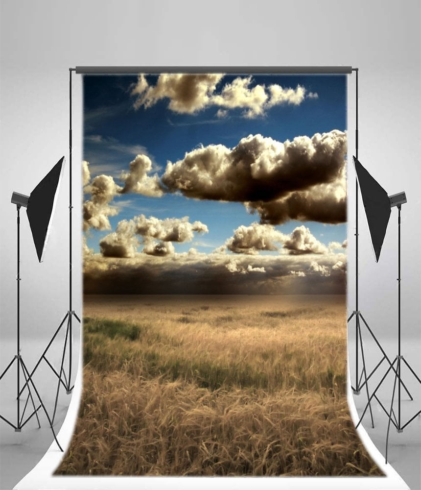 MOHome Fields Backdrop 5x7ft Photography Backdrop Dark Clouds Outdoor ...
