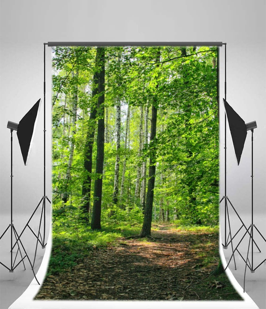 MOHome Forests Backdrop 5x7ft Photography Backdrop Green Trees Path ...