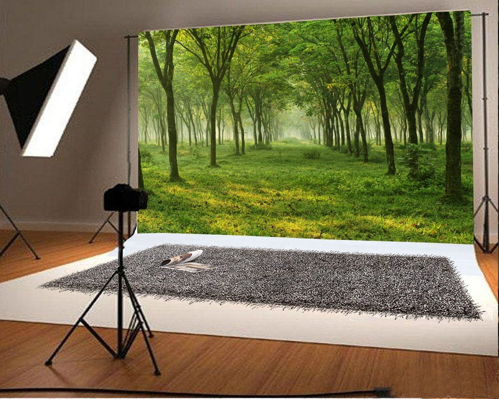 MOHome Forests Backdrop 7x5ft Photography Backdrop Green Trees Grass ...