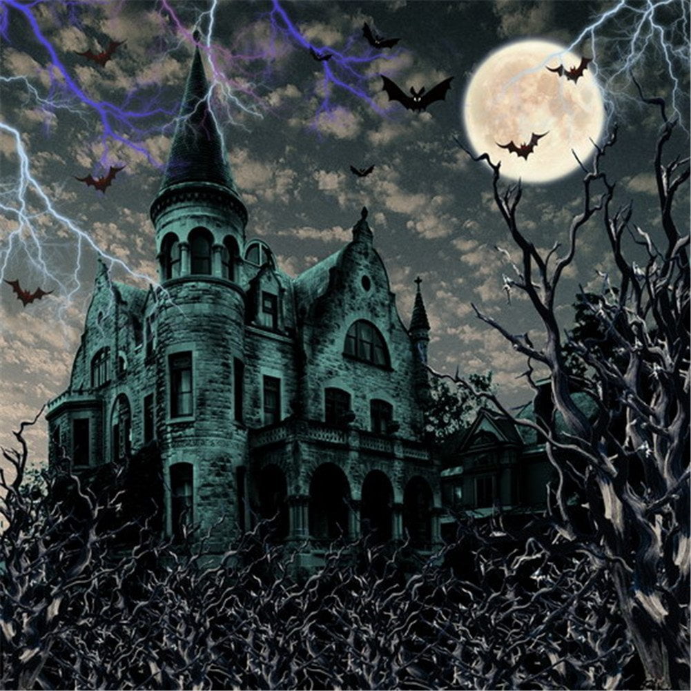 MOHome Ghost Castle in Dark Forest Background Photography 5x7ft Photo ...