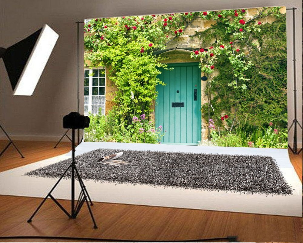 MOHome House Backdrop 7x5ft Photography Backdrop Flowers Green Plants ...