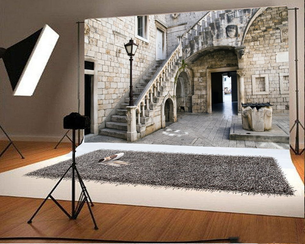 MOHome Old Courtyard Backdrop 7x5ft Photography Background Road Lamp ...