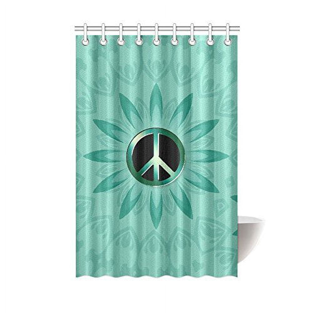 MOHome Peace Sign Shower Curtain Waterproof Polyester Fabric Shower ...