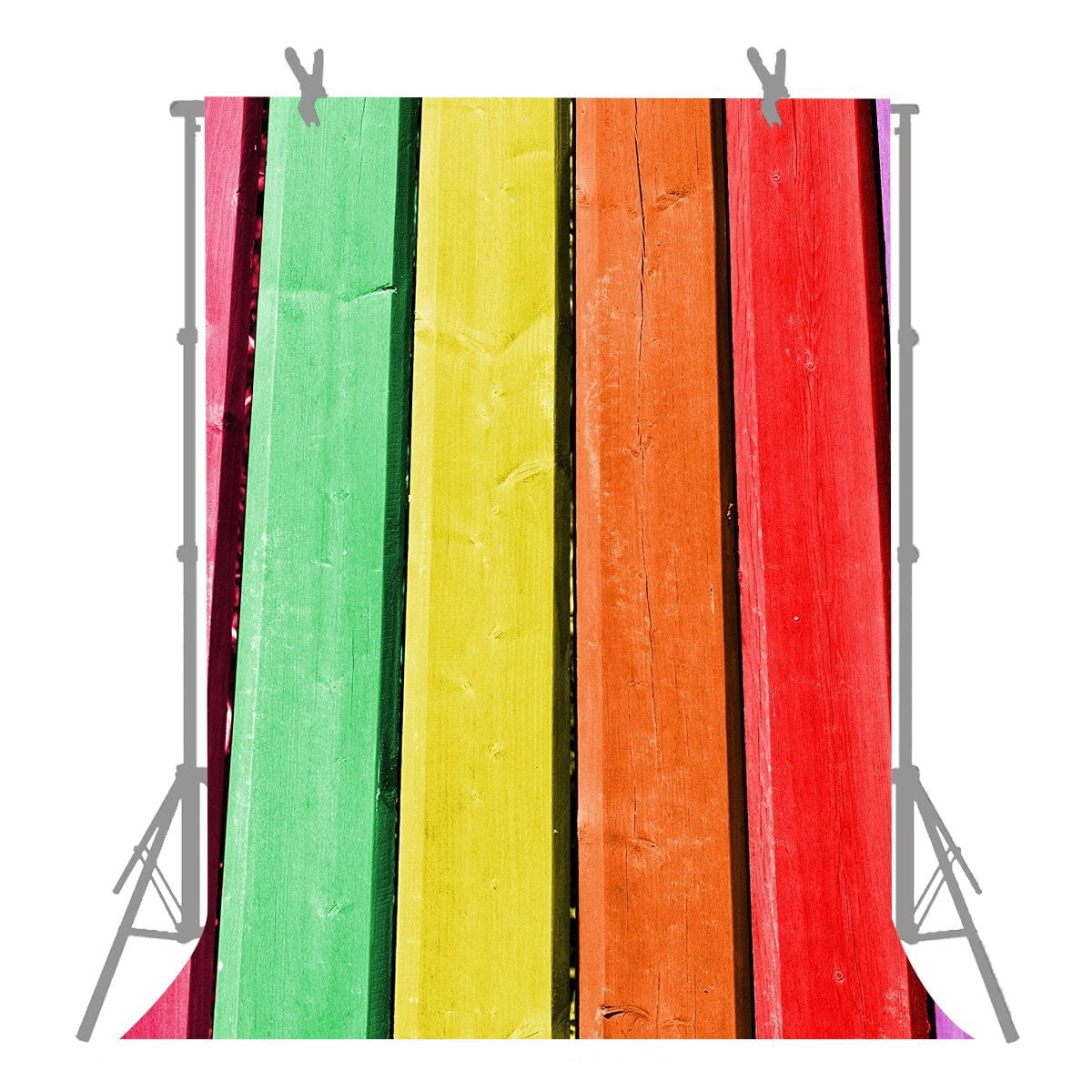 MOHome Photo Background 5x7ft Colorful Stripe Wood Board Photography ...