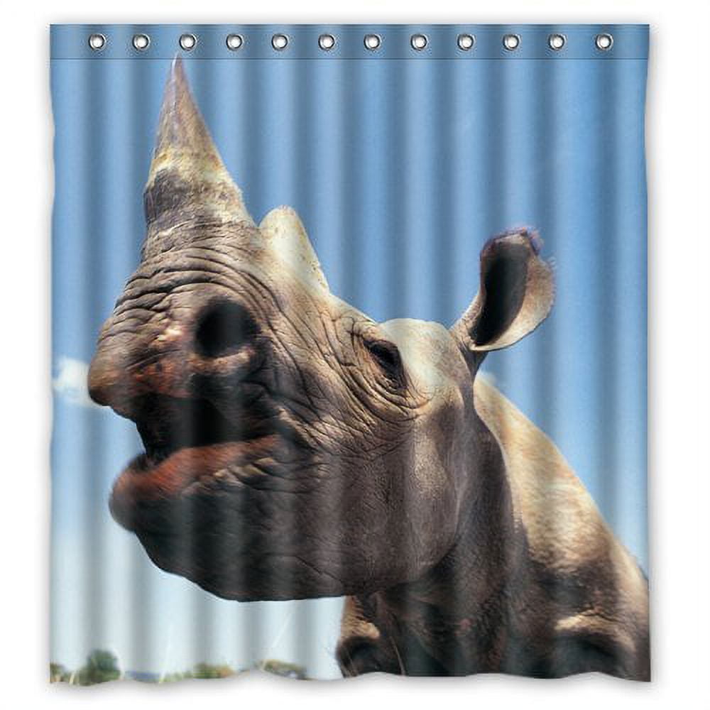 MOHome Photo Of Rhino Shower Curtain Waterproof Polyester Fabric Shower ...