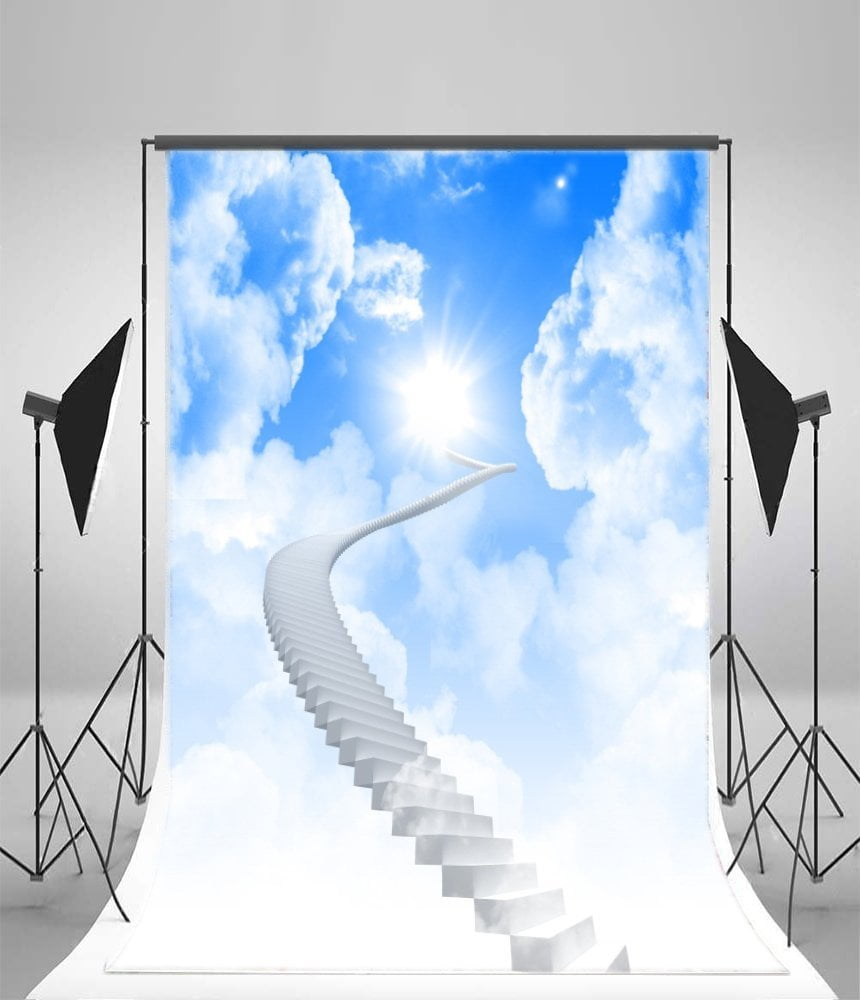 MOHome Photography Backdrop 5x7ft Blue Sky Clouds Bright Sunshine ...