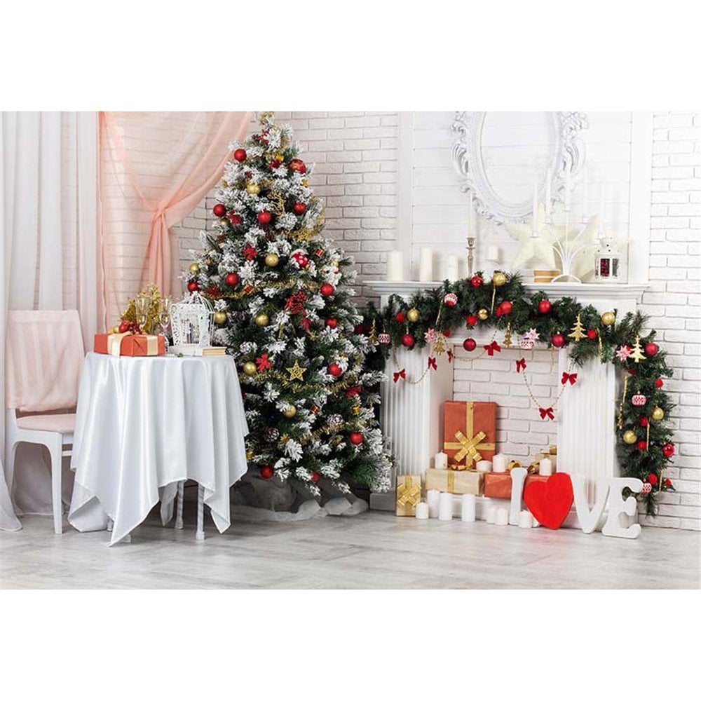 MOHome Photography Backdrop White Brick Wall 7x5ft Christmas ...