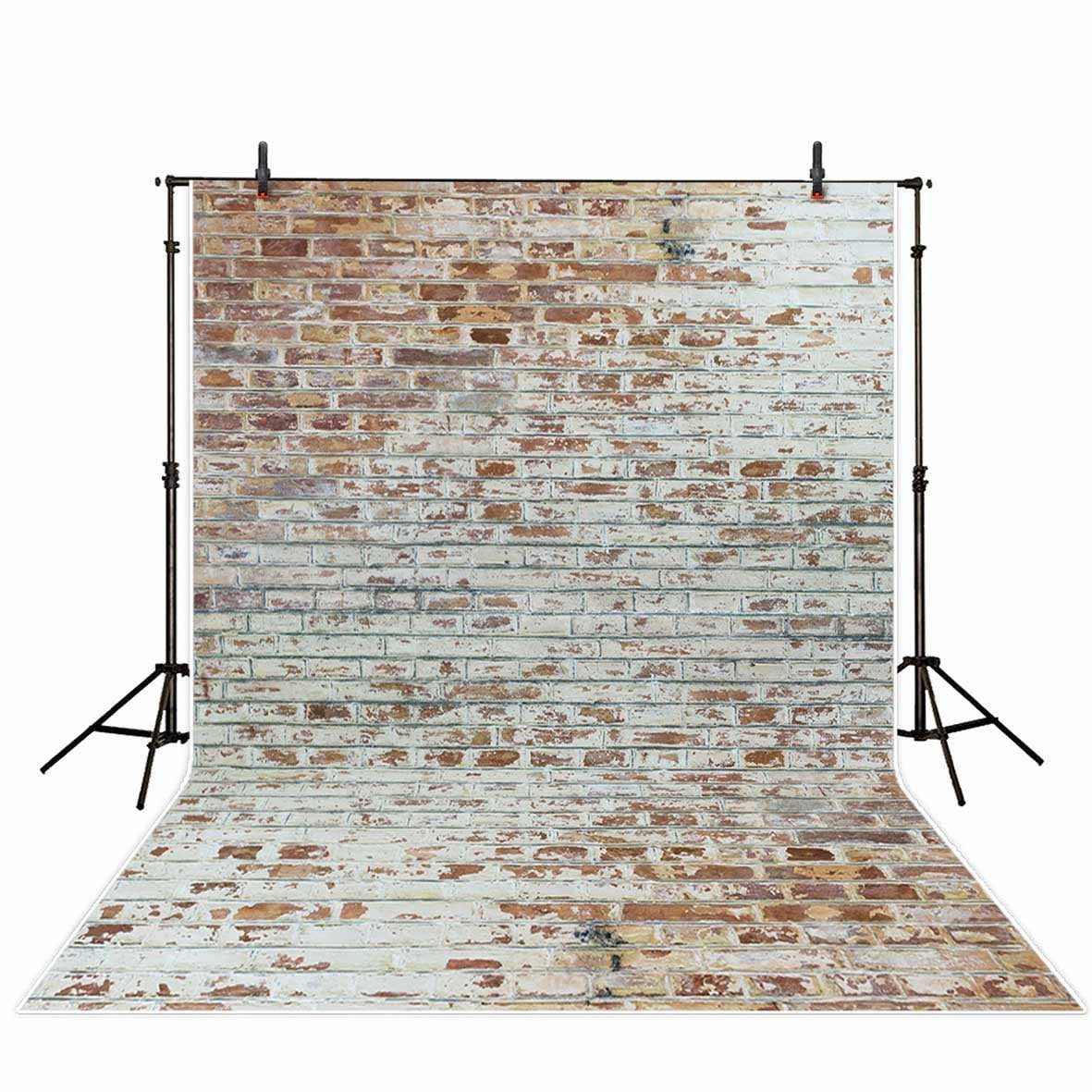 MOHome Photography Background 5X7ft Wedding Brick Wall Wood Floor Backdrop Studio Photo Props ...