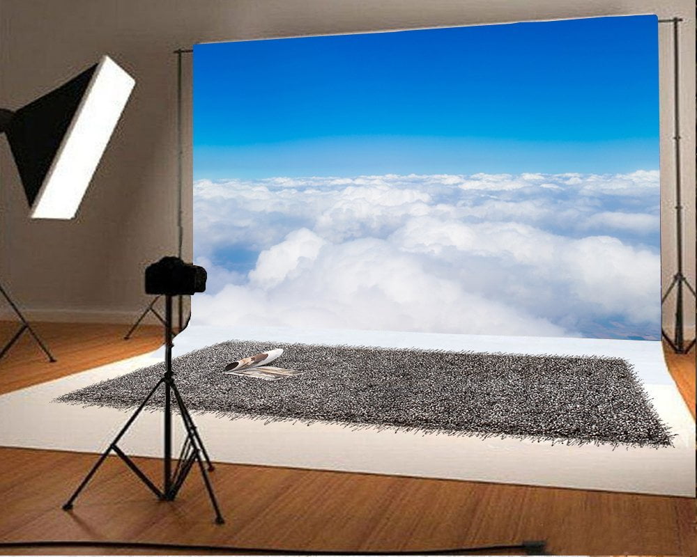 MOHome Photography Blue Sky Backdrop 7x5ft White Clouds Background ...