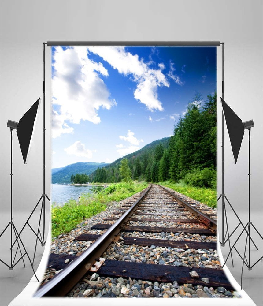 MOHome Railroad Backdrop 5x7ft Photography Backdrop Rocky Road ...