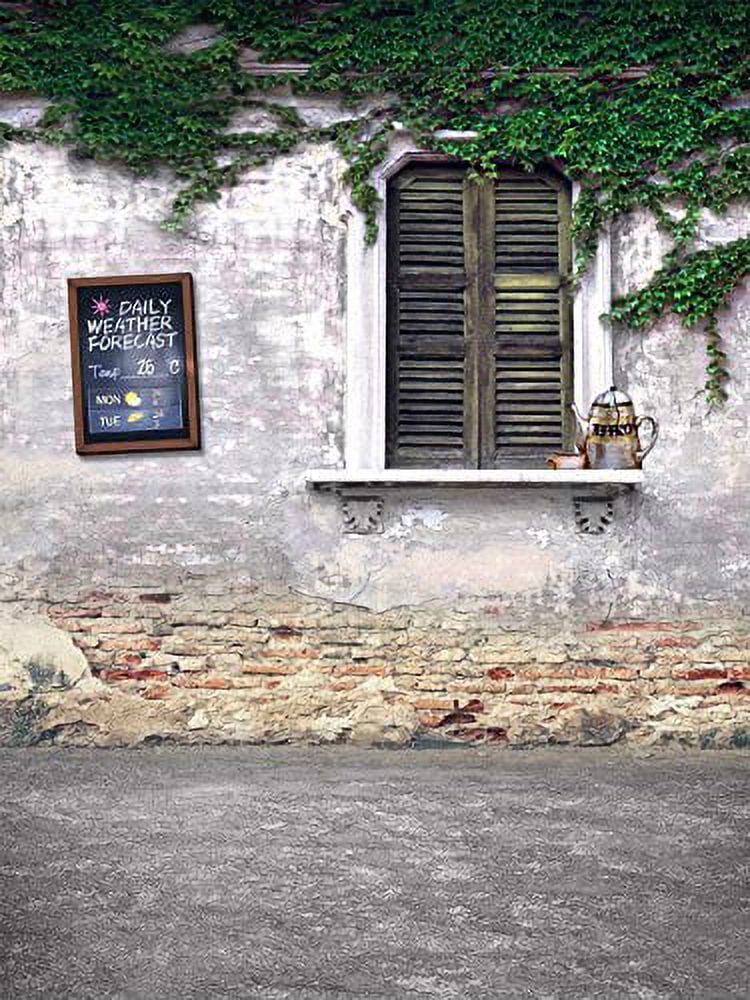 MOHome Retro Grey Wall Background for Photo Studio 5x7ft Green Leaves ...