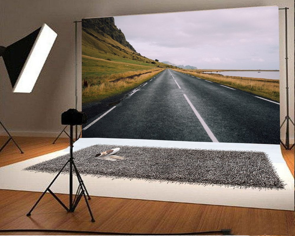 MOHome Road Backdrop 7x5ft Mountain Grass Land Lake Adult Photos ...