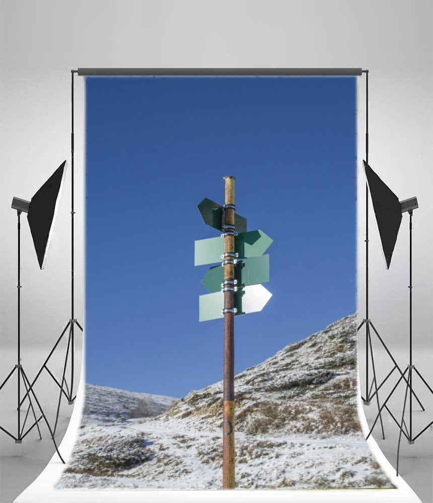 MOHome Snow Mountain Backdrop 5x7ft Photography Backdrop Blue Sky Road ...