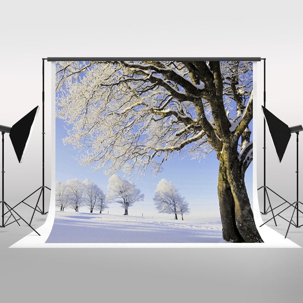 MOHome Snow Photo Backdrop, 5x7ft White Winter Snow Scenery Forest ...