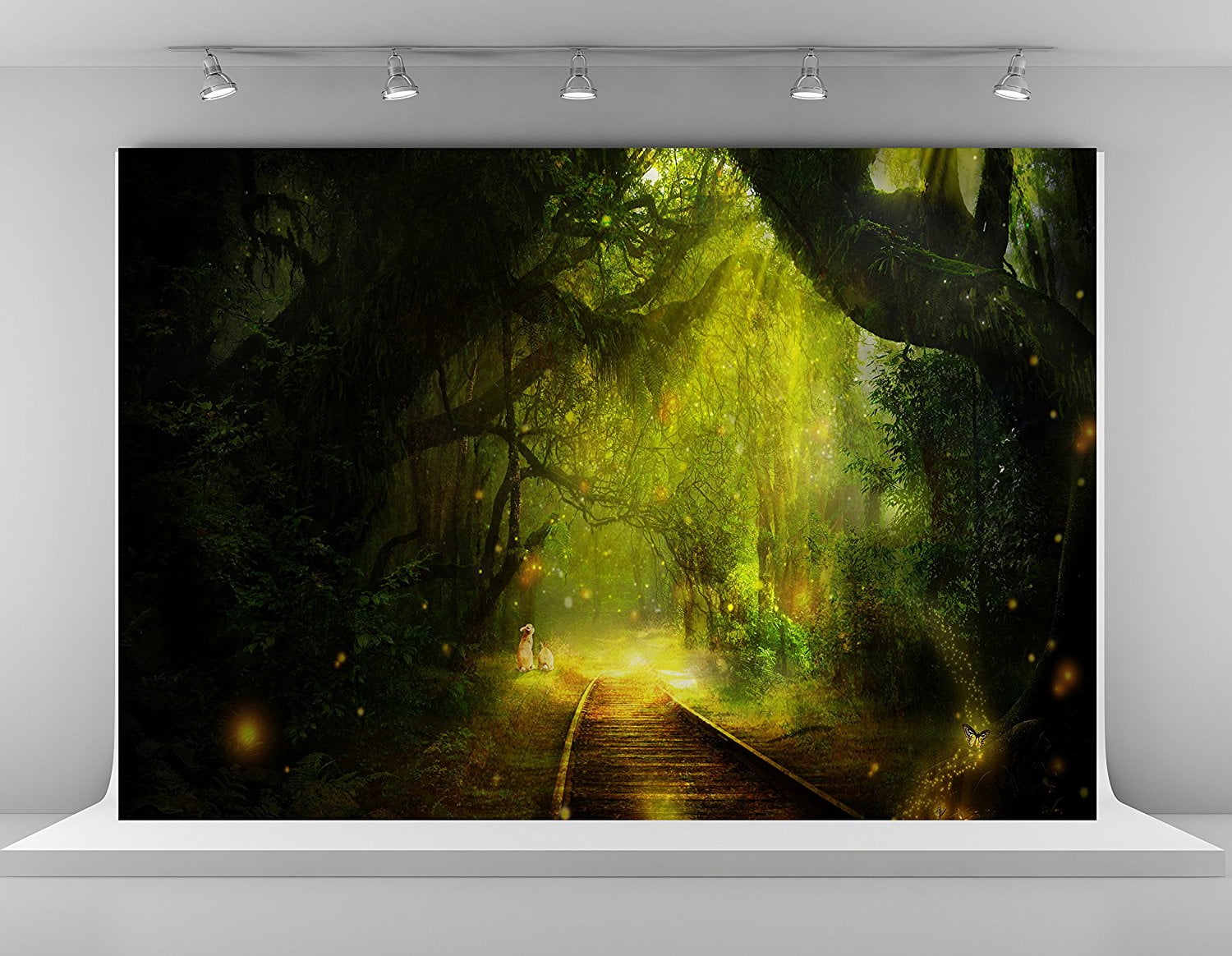 Mohome Spring Photography Backdrops Forest Rail Way Background Cute