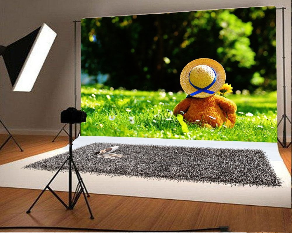 MOHome Spring Scenery Backdrop 7x5ft Green Trees Florets Doll Little ...