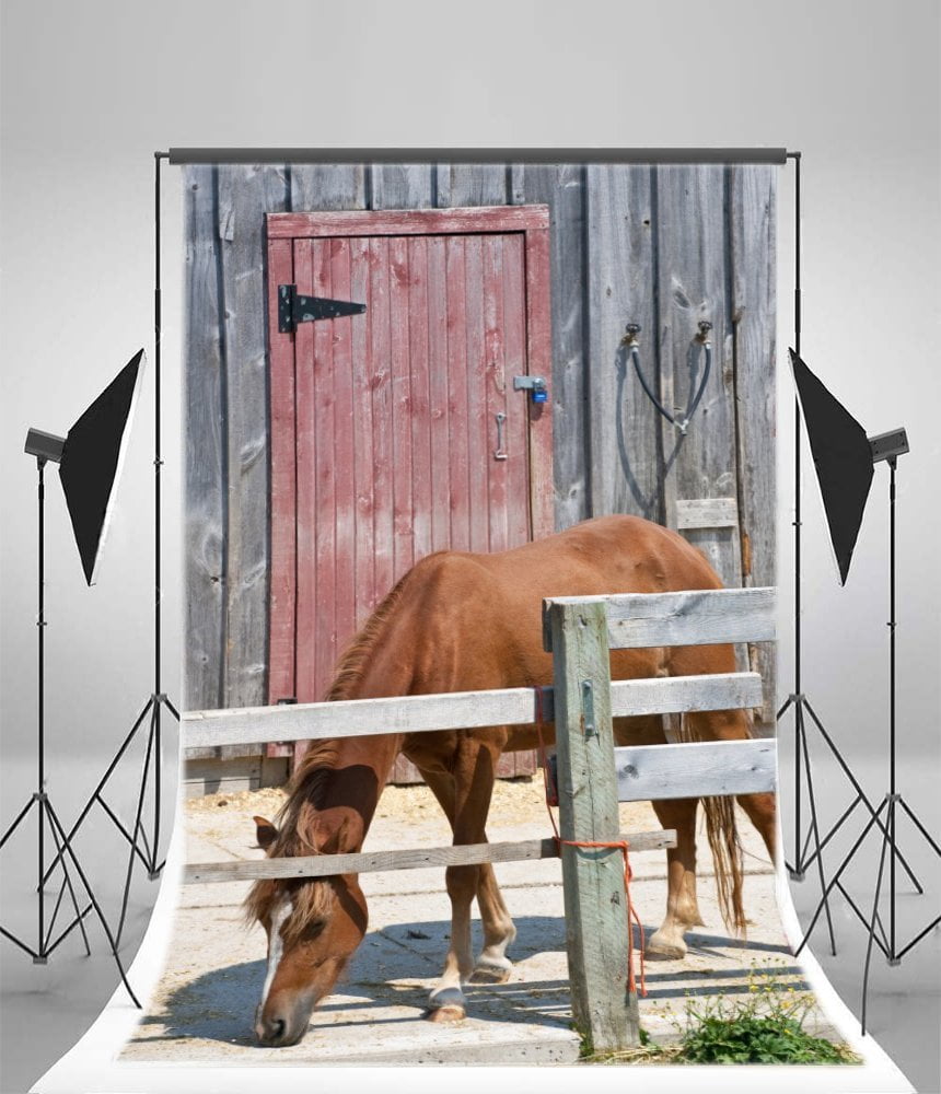 MOHome Stable Backdrop 5x7ft Photography Backdrop Horse Wooden Wall ...
