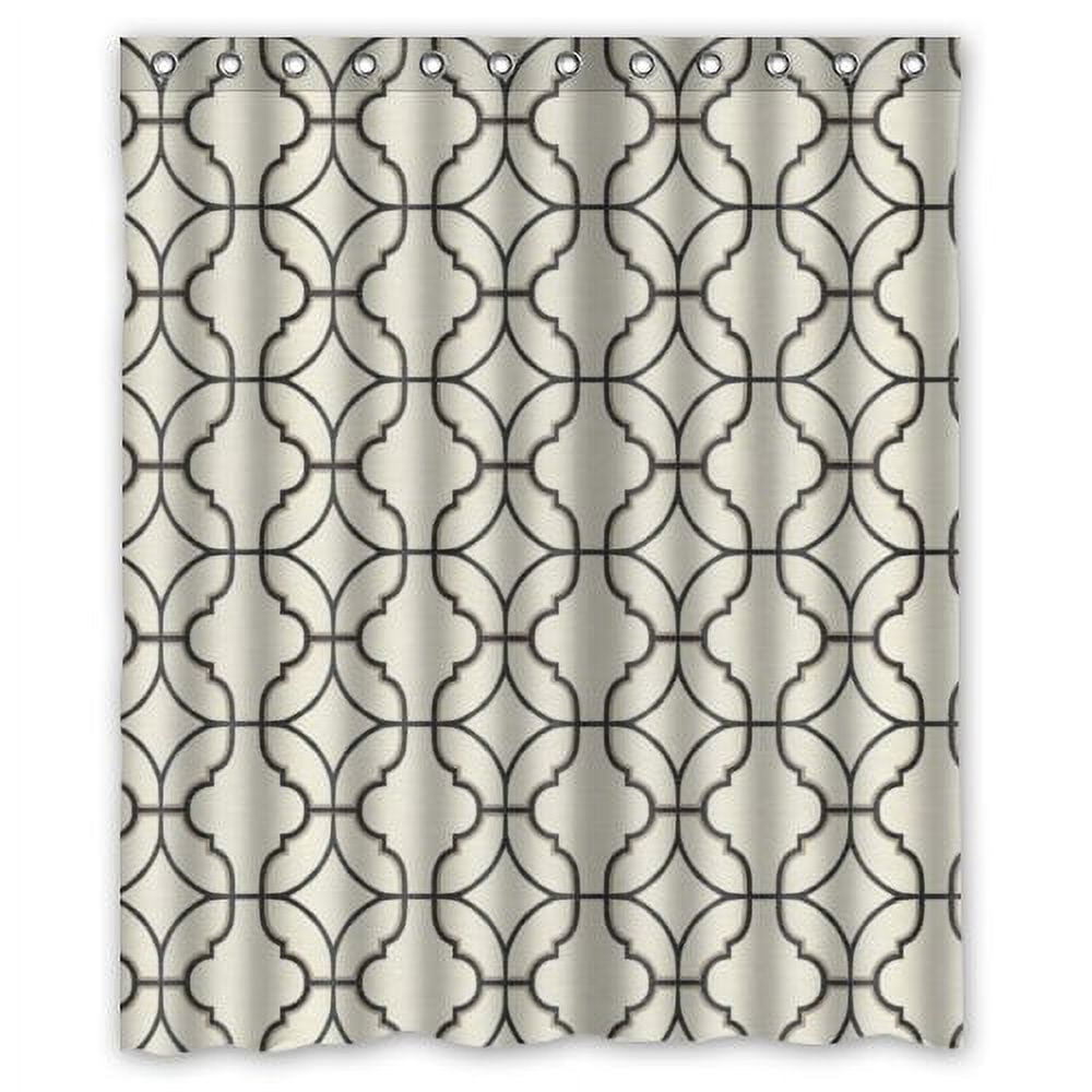 MOHome Traditional Lattice Brown Latticework Pattern Shower Curtain ...