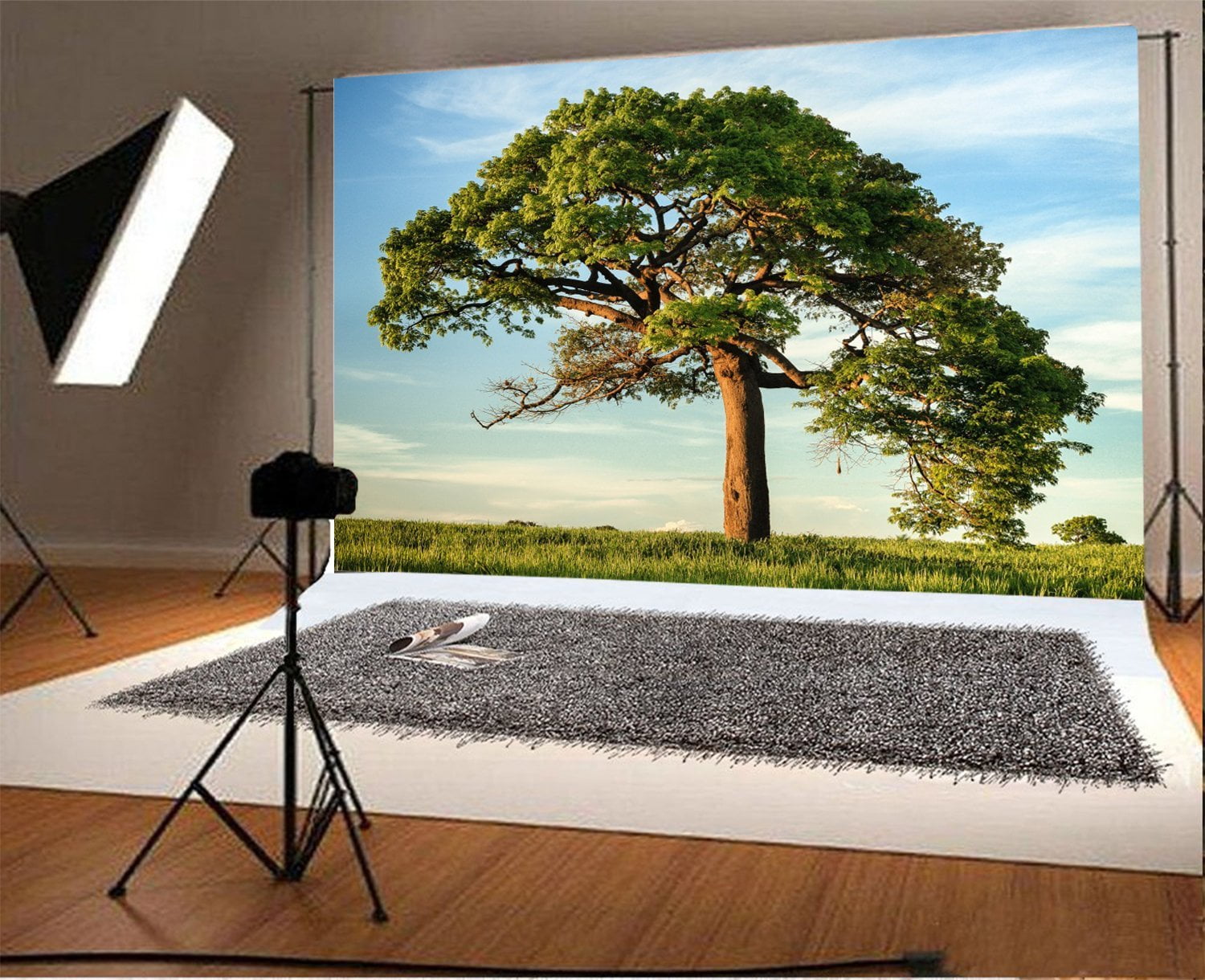 MOHome Trees Backdrop 7x5ft Grass Land Fields Nature Landscape ...