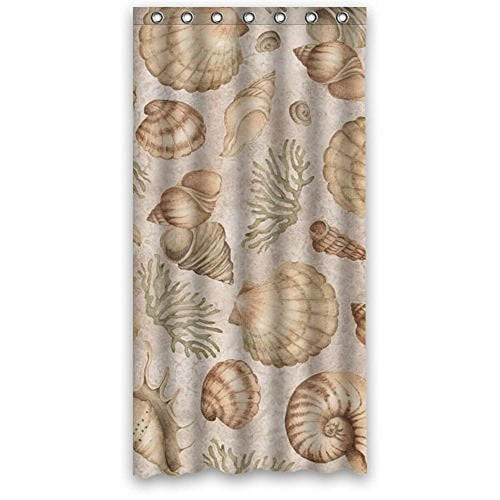 MOHome Vintage Ocean Animal Seashell Art Pattern Design Shower Curtain ...