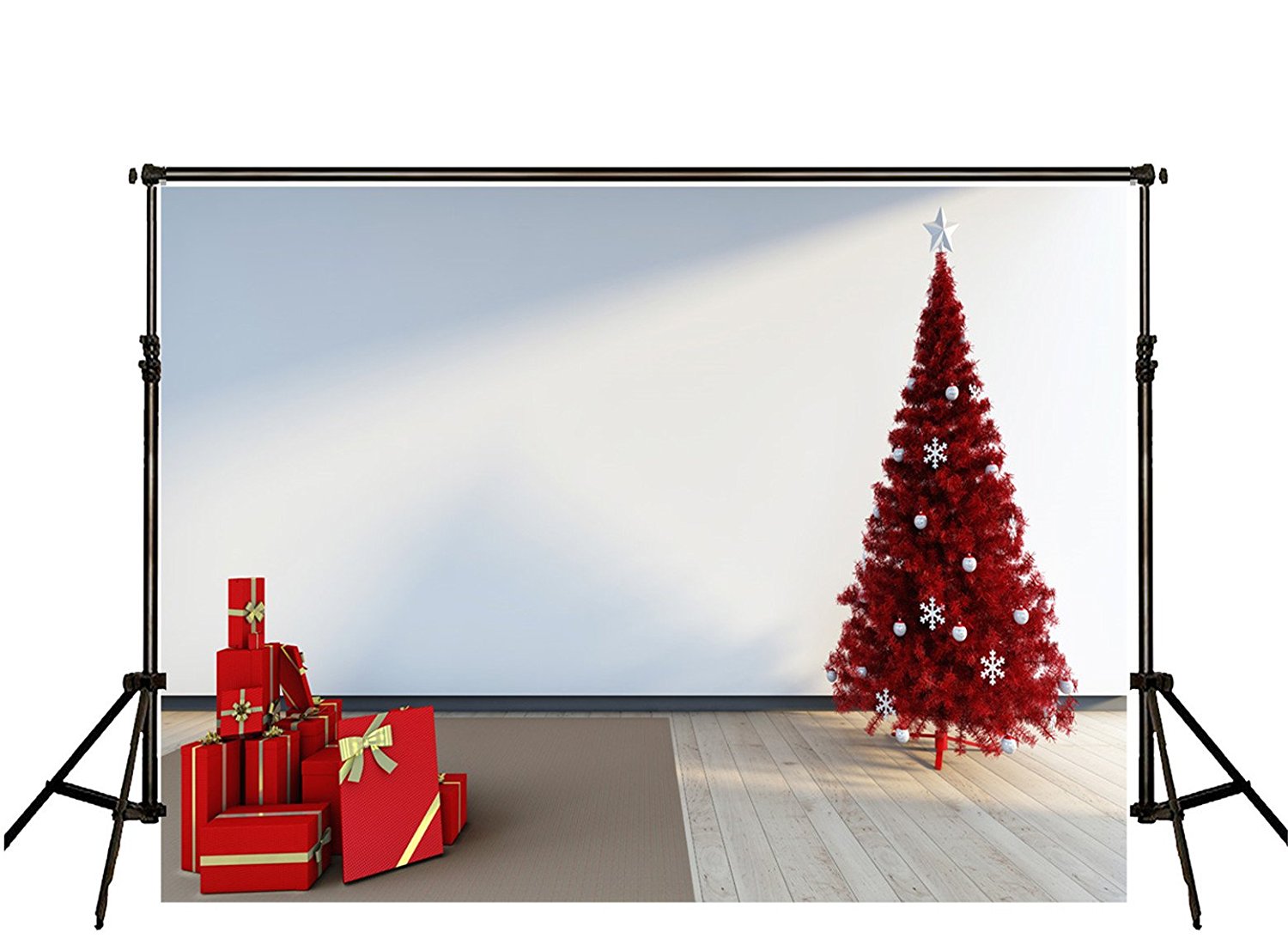 MOHome White Wall Photography Backdrop 7x5ft Red Christmas Photo ...
