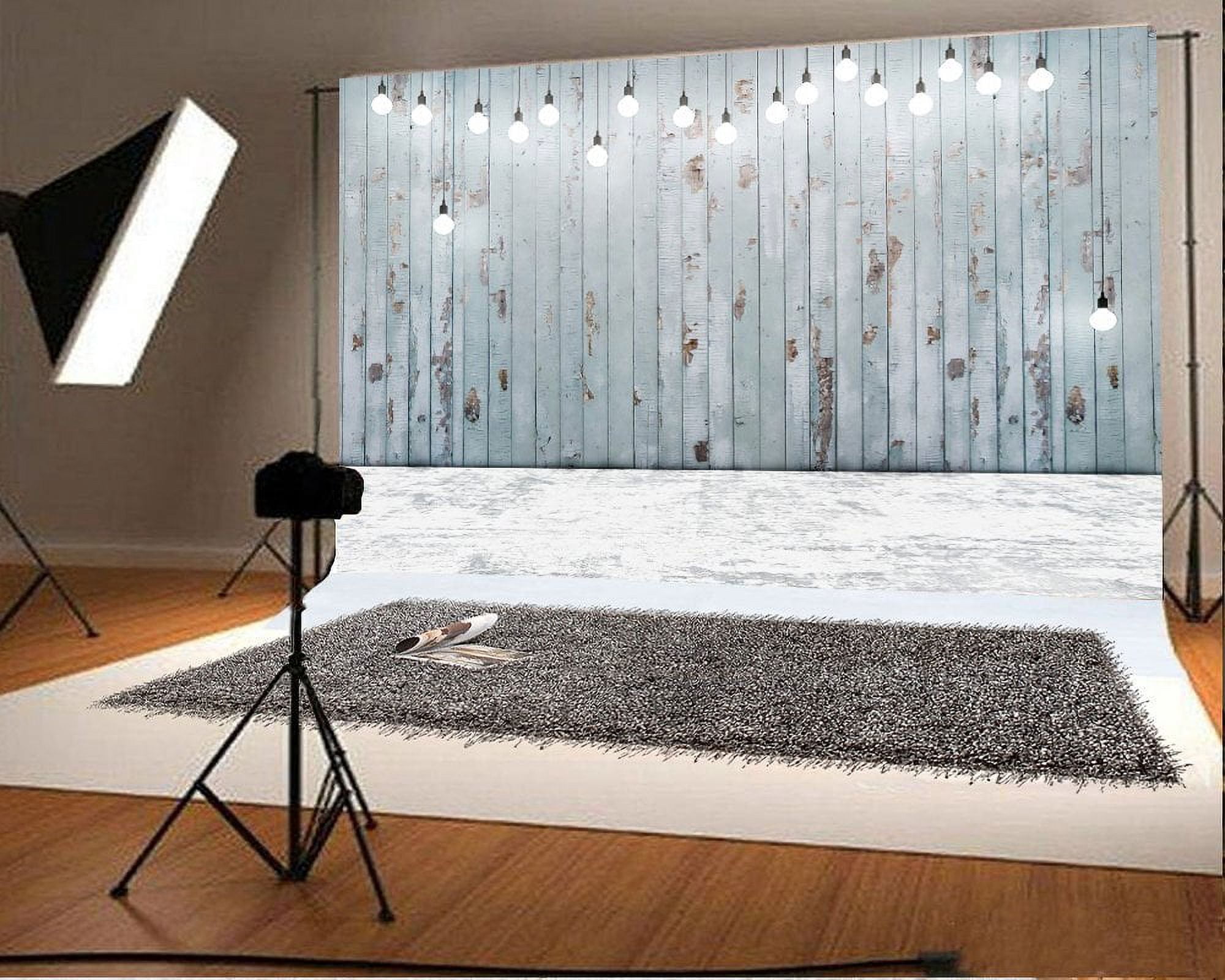 MOHome Wood Plank Wall Backdrop 7x5ft Photography Backdrop Drop Bulbs ...