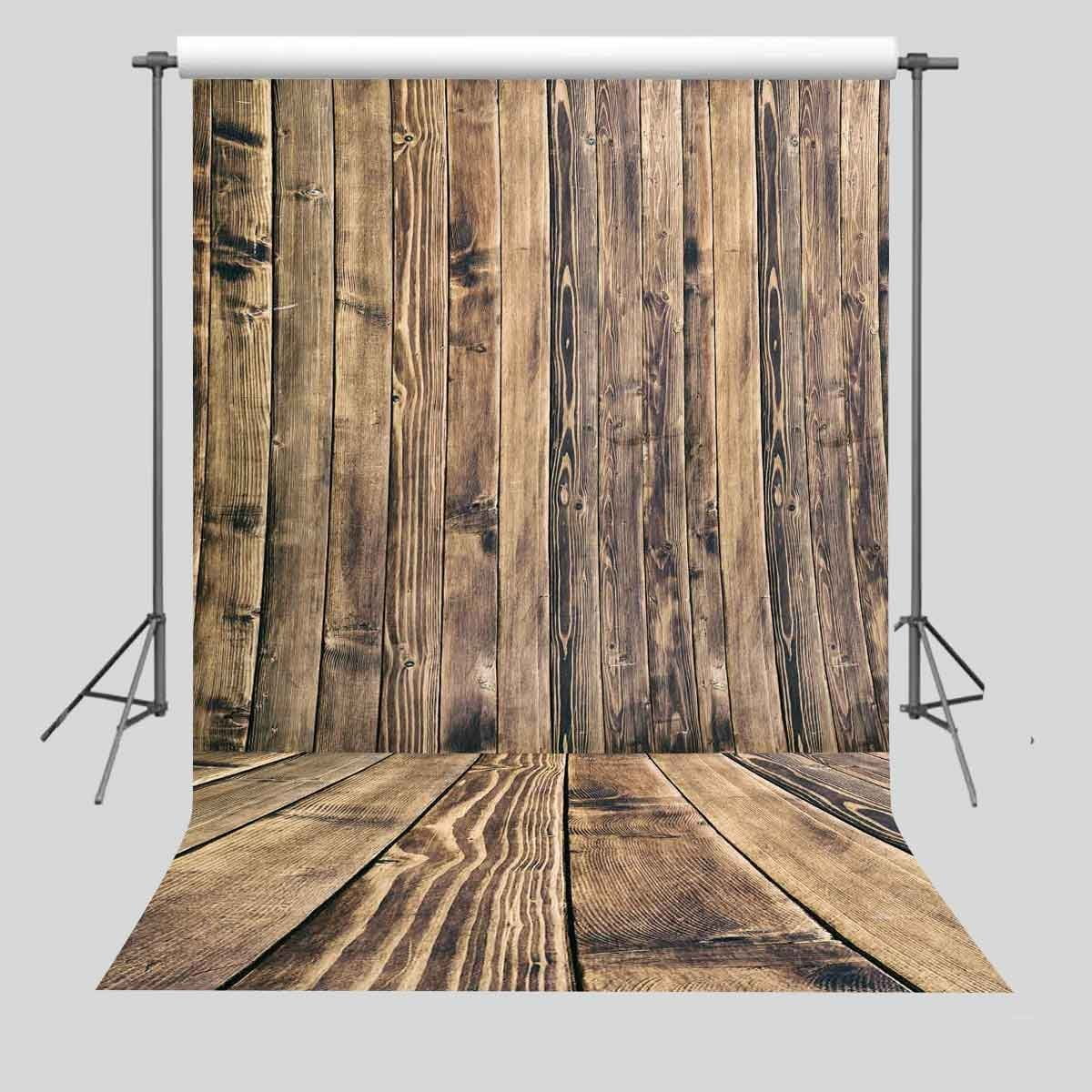 MOHome Wood Series 5x7ft Brown Wood Wall Floor Photography Backdrop ...