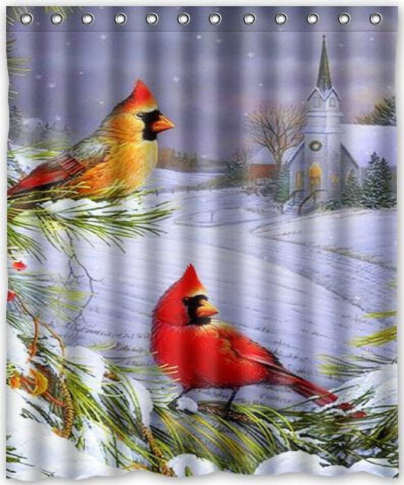 MOHome cardinals birds Shower Curtain Waterproof Polyester Fabric ...