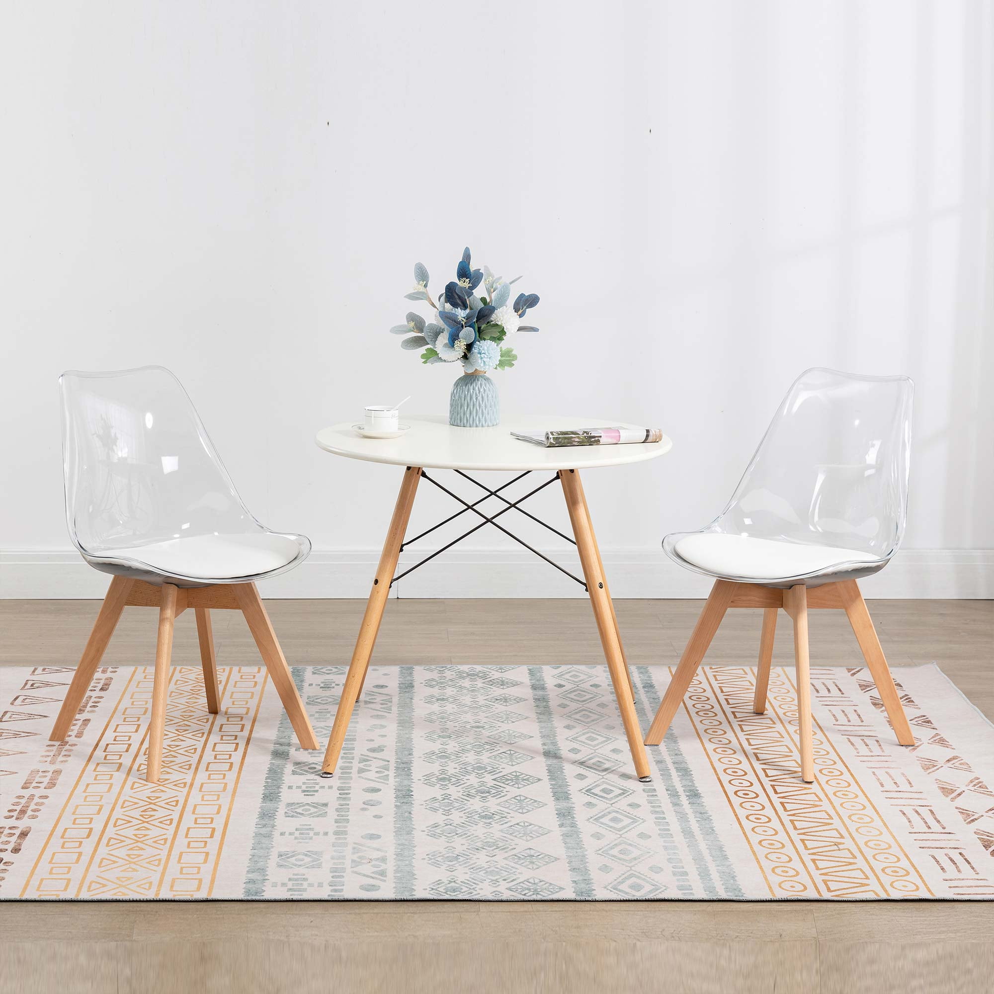 MOJAY Plastic Dining Side Chaird, Clear (Set of 2) - Walmart.com