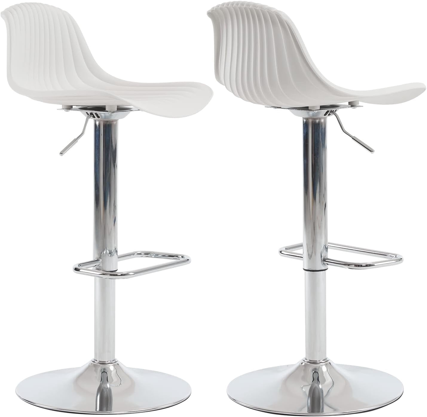 MOJAY Modern Bar stools Set of 2, Adjustable Swivel Bar Chairs with ...
