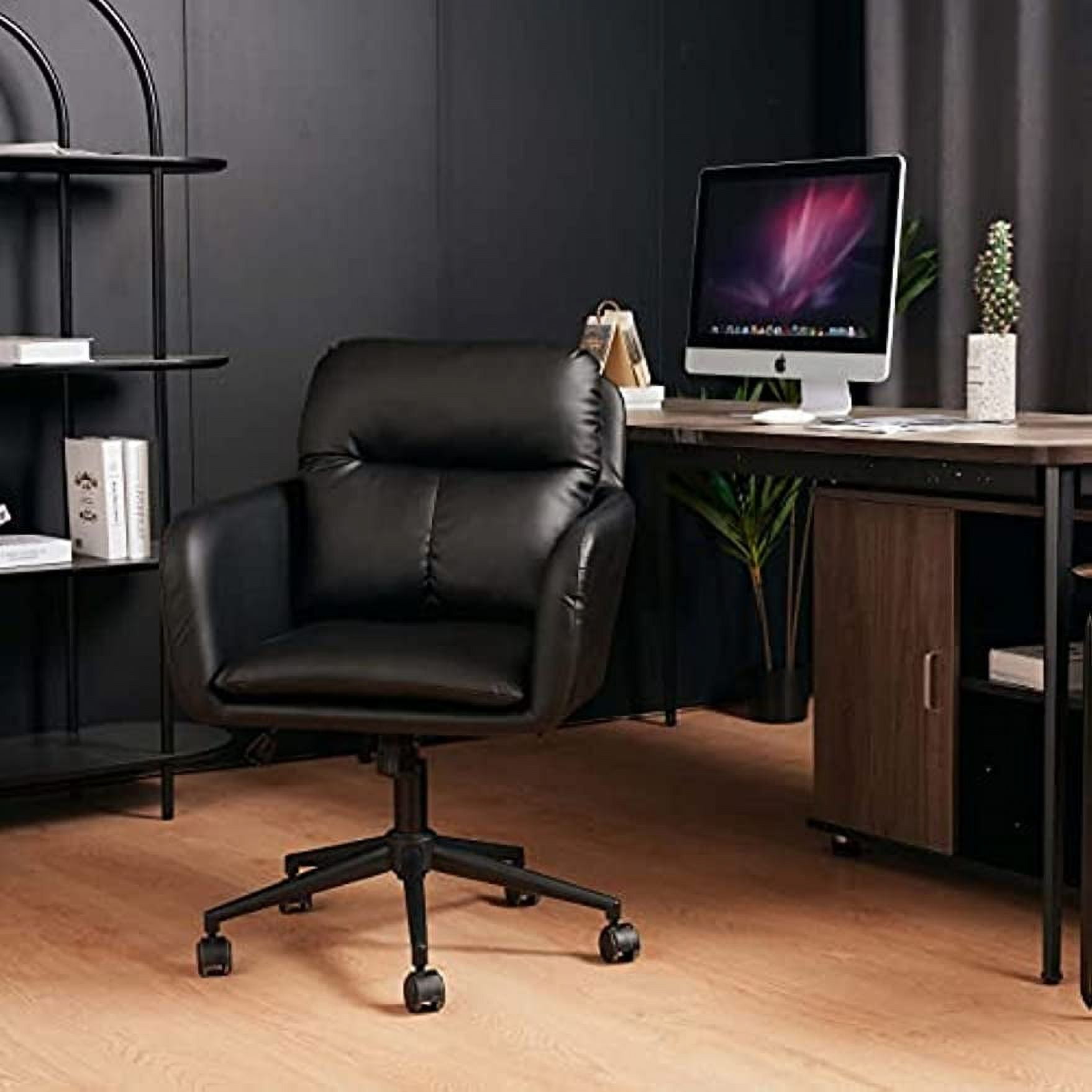 MOJAY Modern Executive Office Chair,PU Leather Ergonomic Computer Desk ...