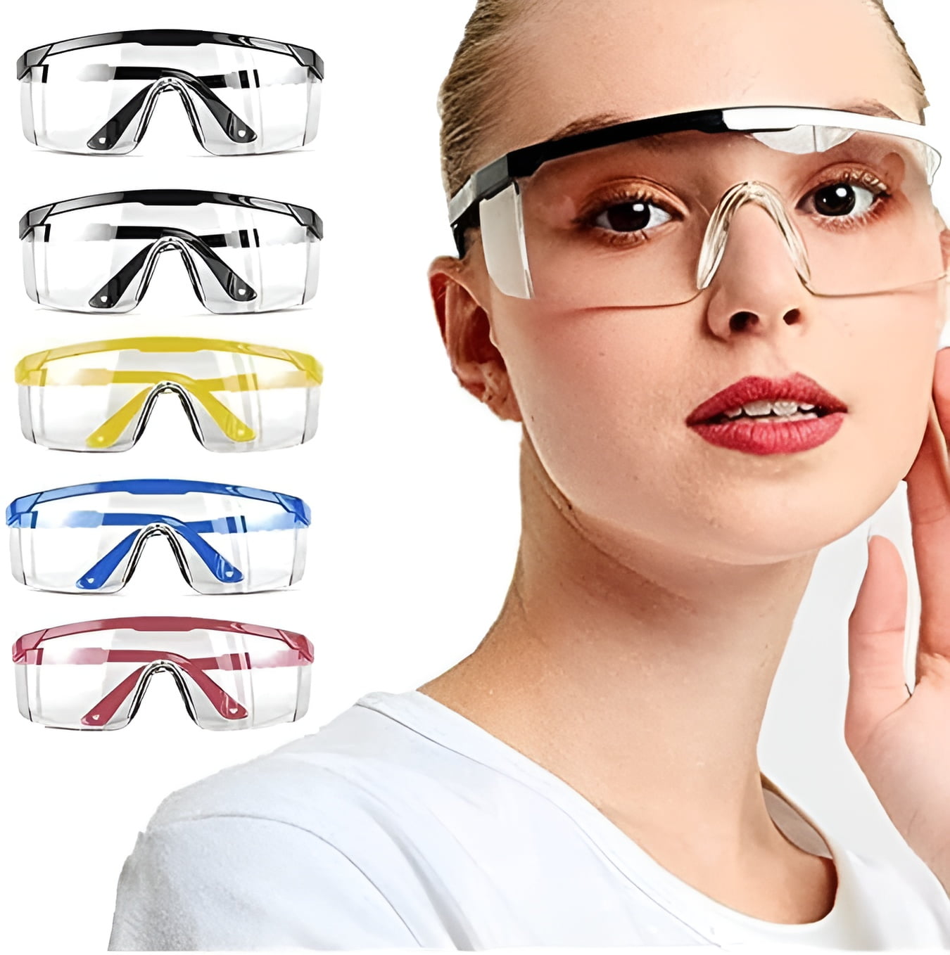 5 PACK Safety Goggles, UV 400, Anti-fog, Anti-Scratch, Fits Over 5.3 ...