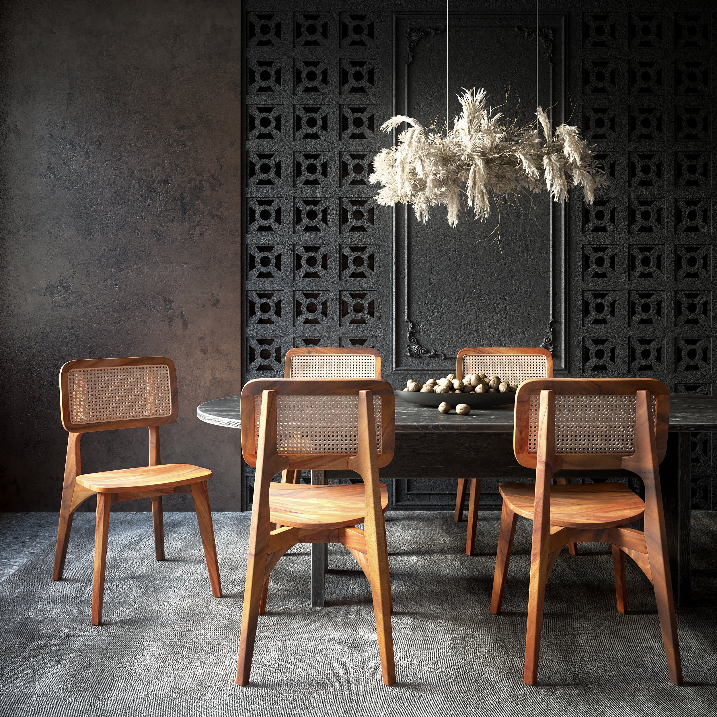 MOJO BOUTIQUE Set of 2 Rattan Dining Chairs, Indonesian-made, 100% ...