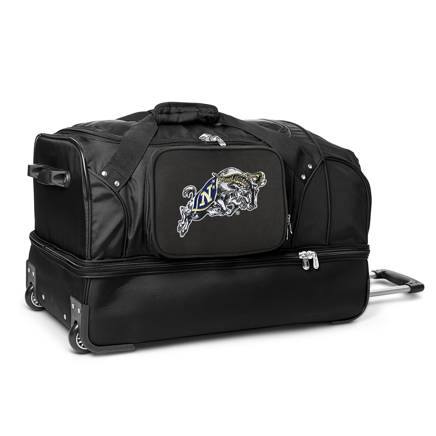 MOJO Navy Midshipmen Black 27'' 2-Wheel Drop Bottom Rolling Duffel Bag ...