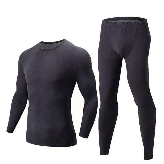 MOJOGO Men's Fall Winter Thermal Set Cozy Crew Neck Shirts Long Johns ...