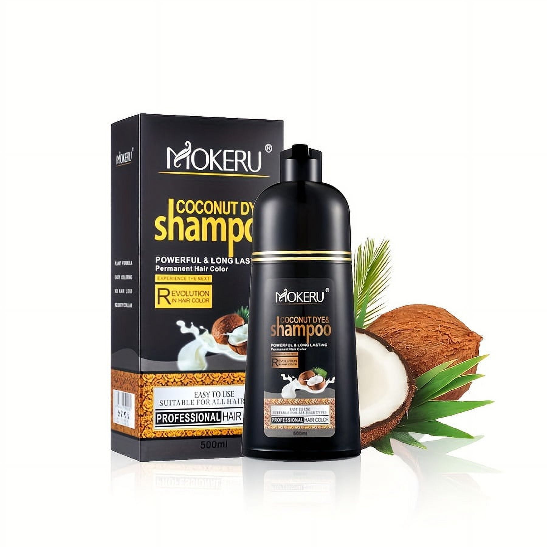 MOKERU Coconut Oil Enriched Semi-Permanent Hair Dye Shampoo ...