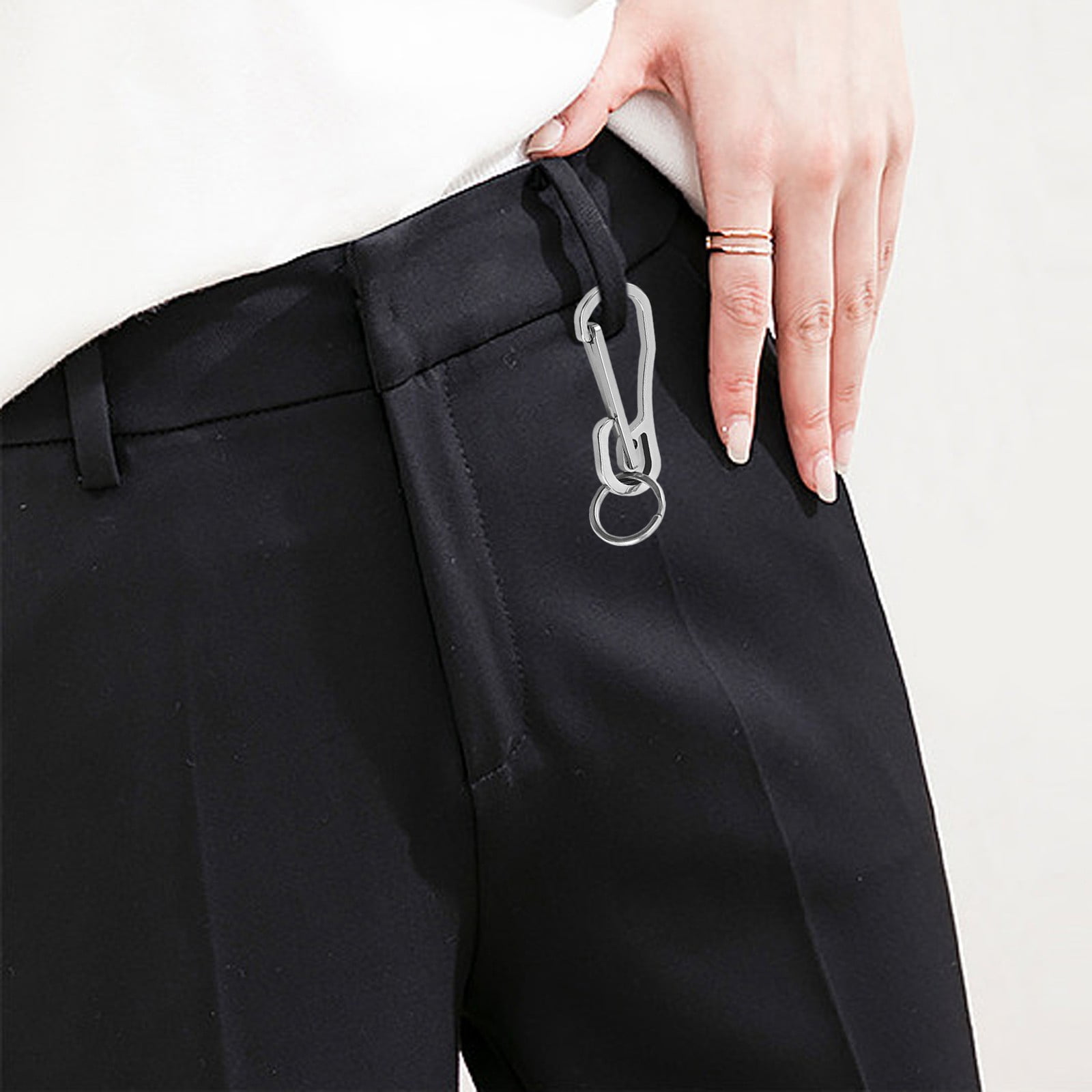 MOKINGTOP Stainless Steel Mini Small Key Chain Function Simple Hanging ...