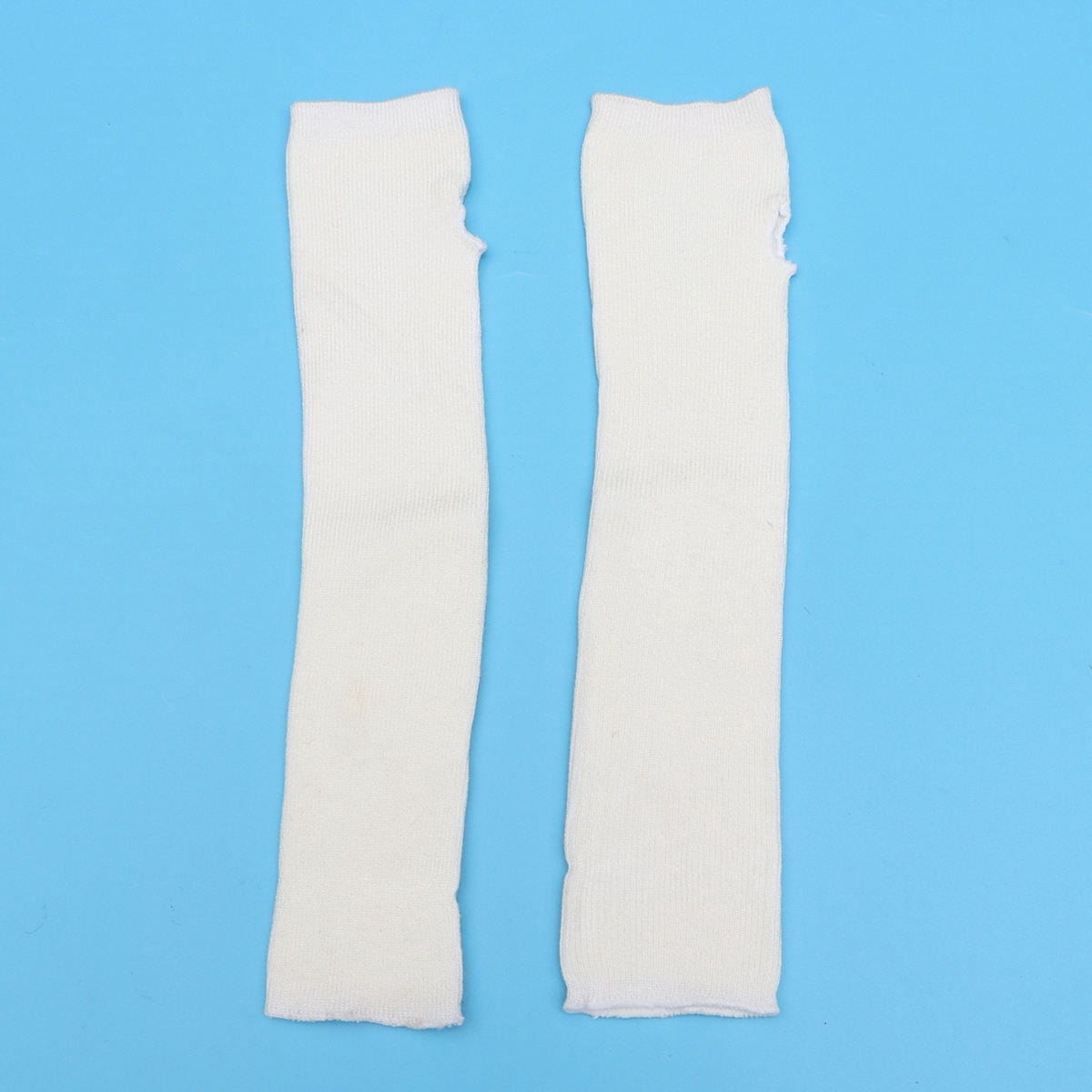 MOKKHNB 1 Pair Arm Warmers Cycling White Cotton Knitting Texture Warm ...