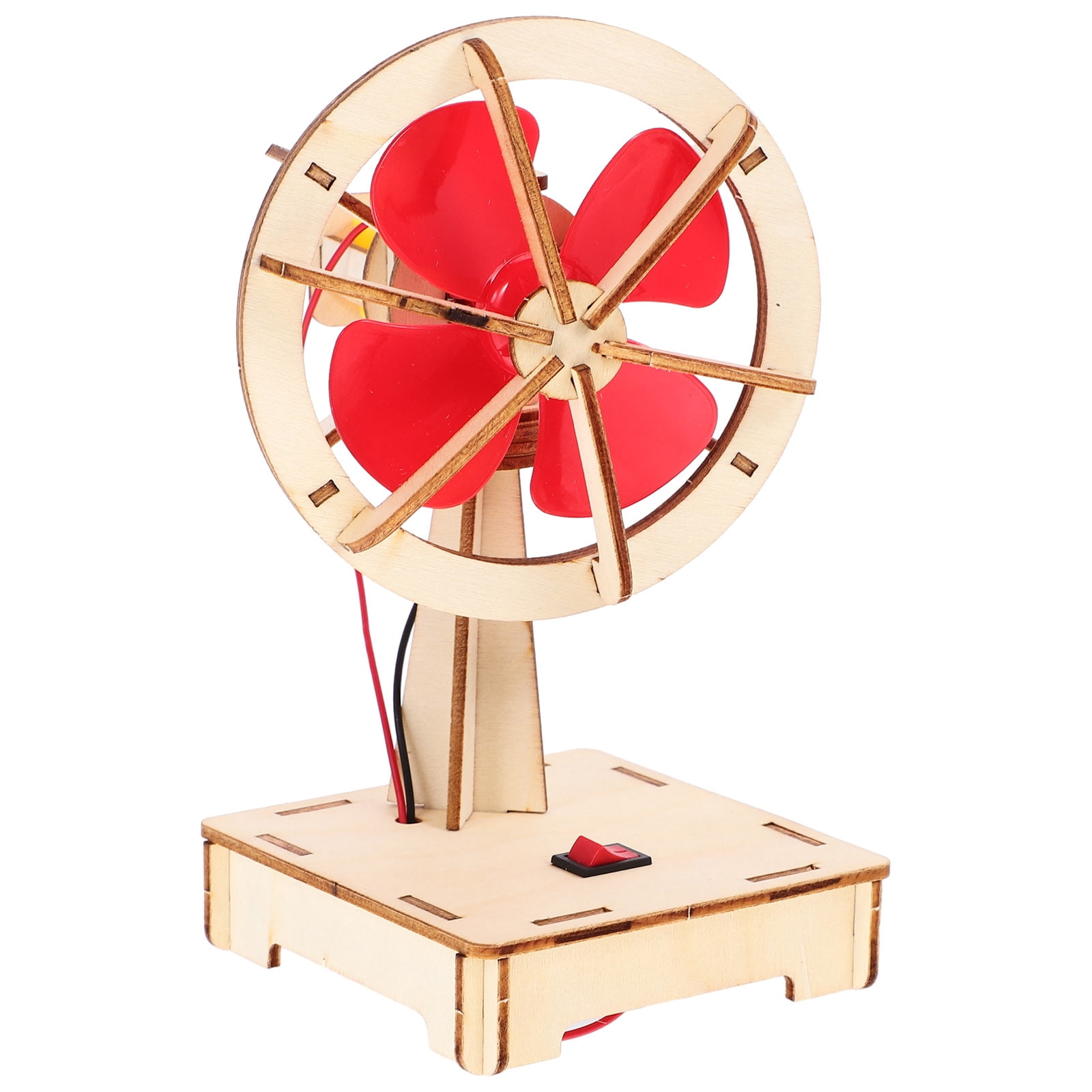 MOKKHNB 1 Set Diy Fan Material Kit Educational Toy for Kids Wooden Abs ...