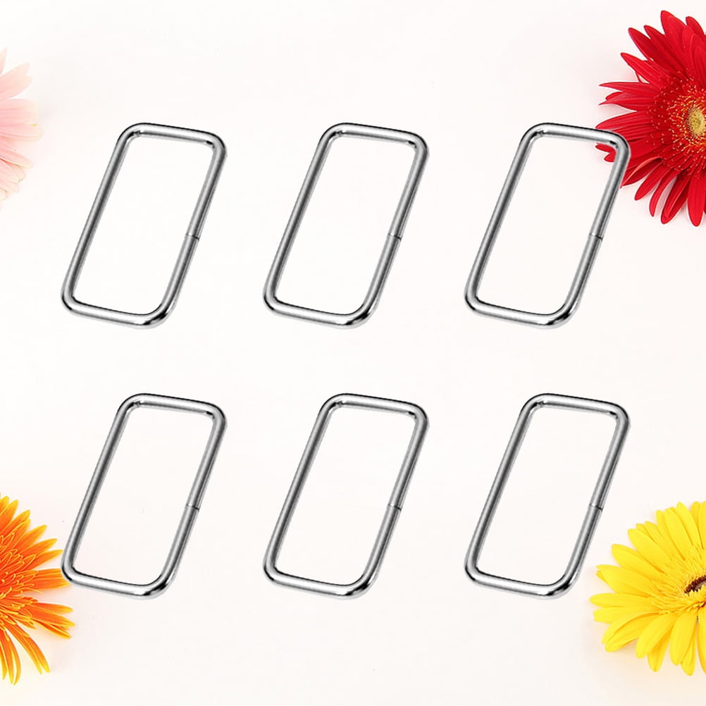 MOKKHNB 100Pack Silver Metal Buckles Rectangular For Handbag Decoration ...