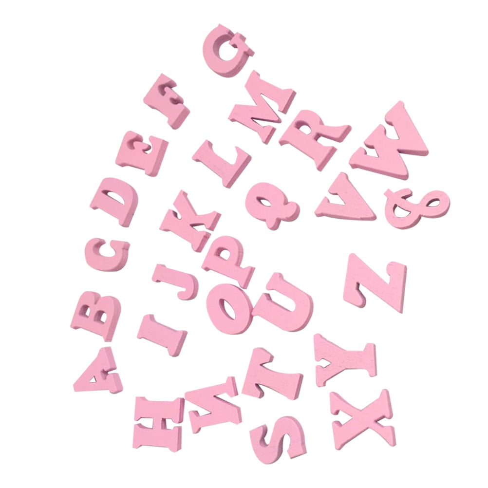 MOKKHNB Wooden Chip Letter Wood Slice Pink 100Pcs Holiday Decorations ...