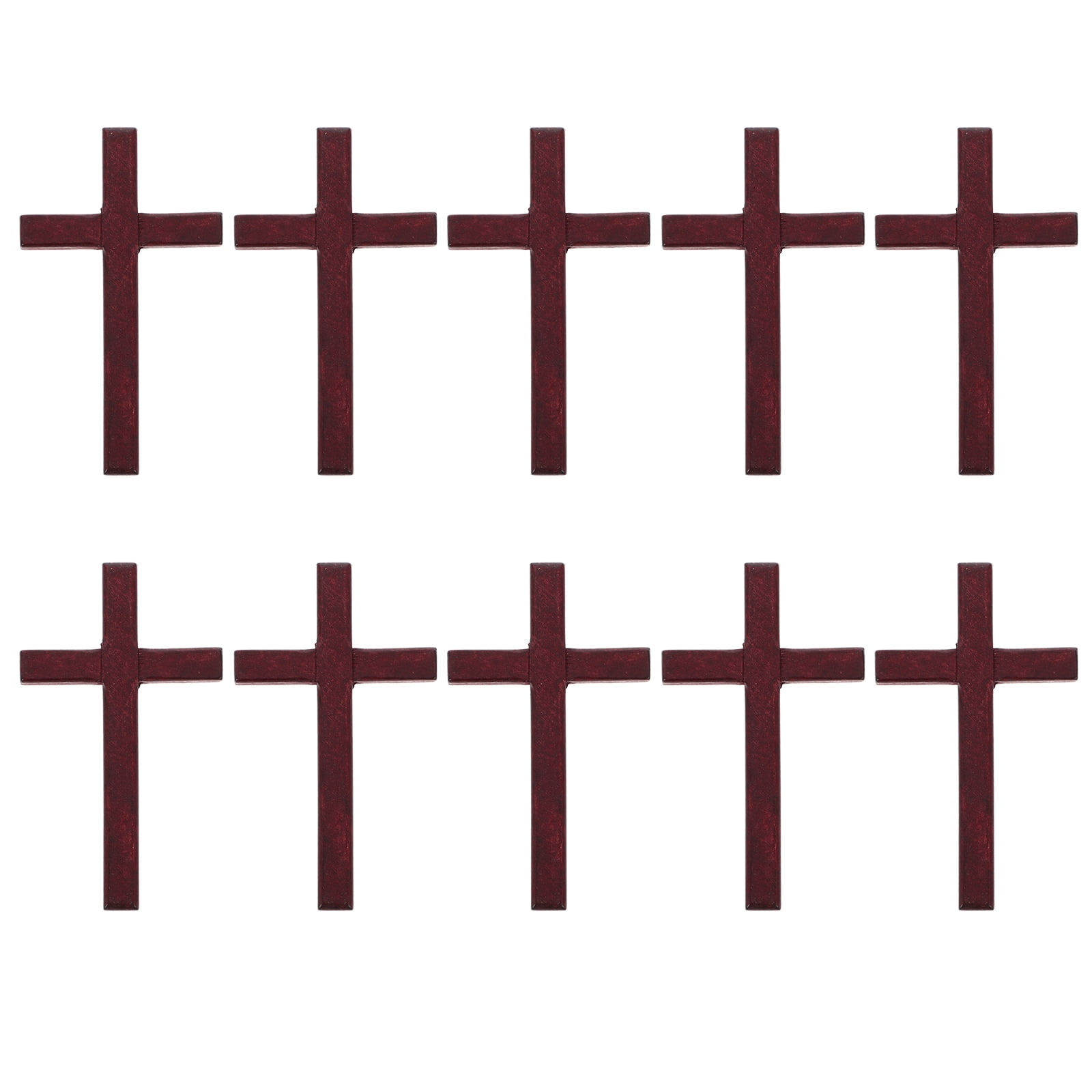 MOKKHNB Small Crosses Bulk Wooden Cross Ornaments Coffee 10Pcs 4.72X2 ...
