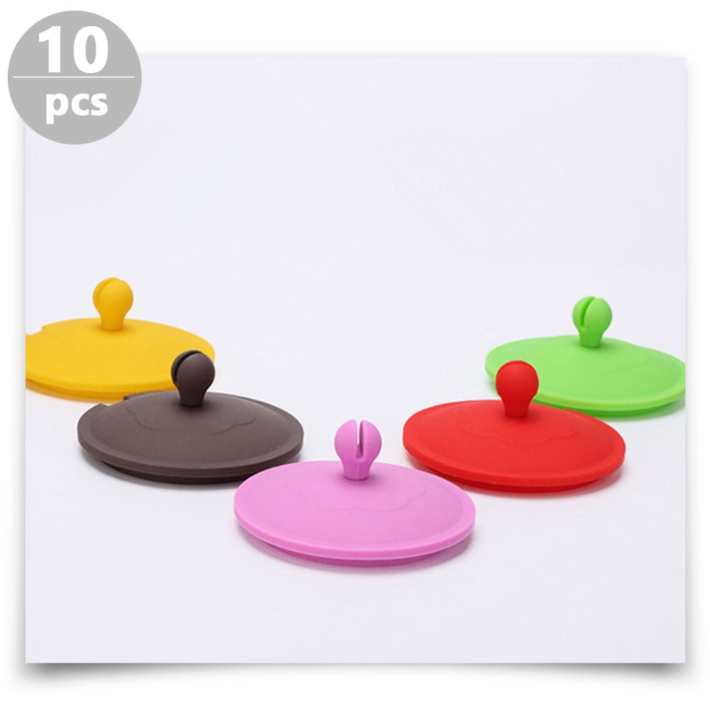 MOKKHNB 10pcs Silicone Lid for Mugs Assorted Color Simple Design for ...