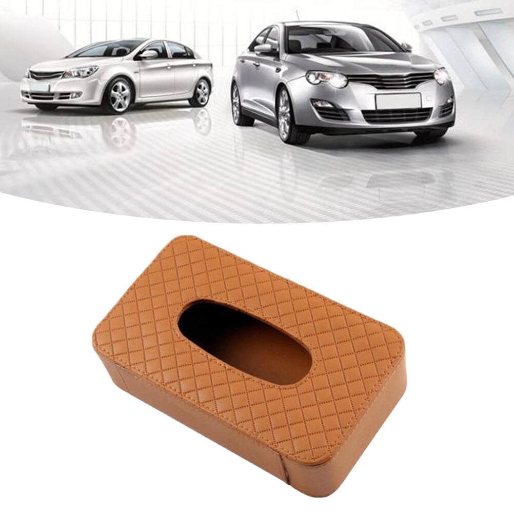 MOKKHNB 1Pack Brown Rectangular Tissue Container for Car Use with ...