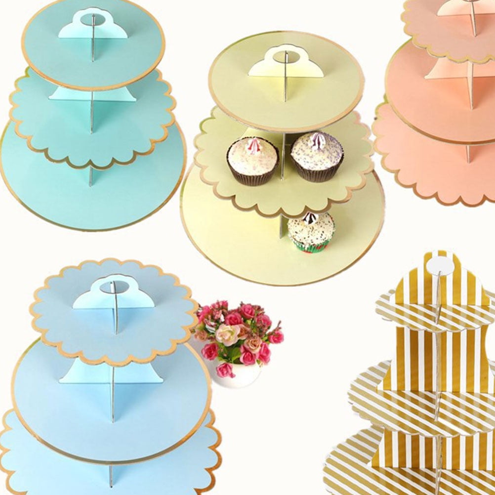 MOKKHNB Cake Stands Cake Display Stand Paper Light Green 1Pack Elegant ...