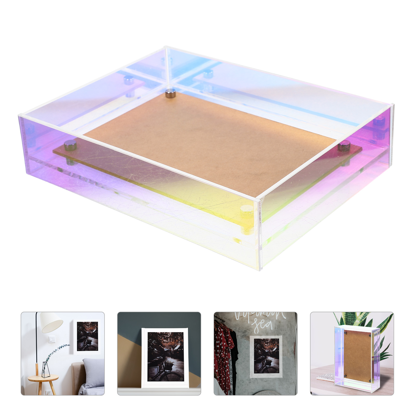 MOKKHNB 1Pack Photo Frame Adornment Acrylic Desktop Display Simple ...